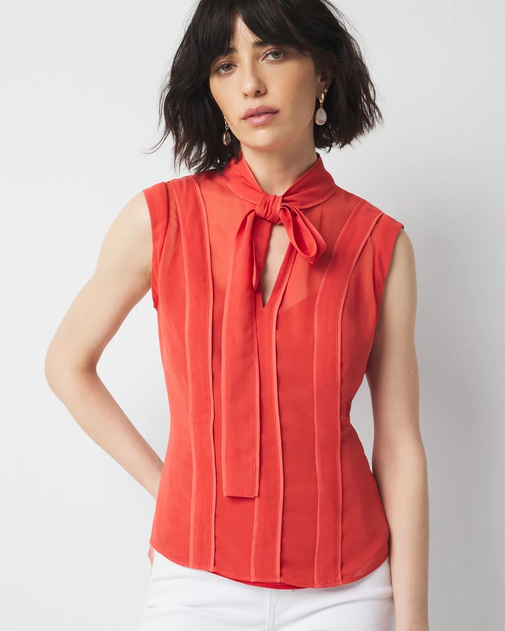 Tie-Neck Shell | White House Black Market